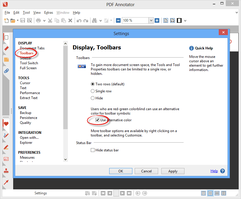 How To Set An Alternative Toolbar Icon Color Pdf Annotator
